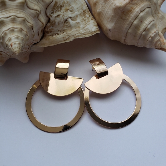 Jewelry | Gold Geometric Hoop Earrings | Poshmark